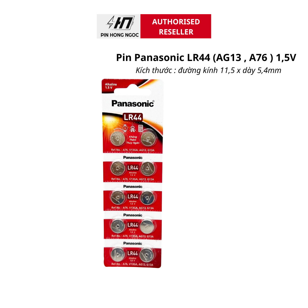 Vỉ 10 Viên Pin LR44 Panasonic Alkaline 1,5V - Hàng chính hãng | Shopee ...
