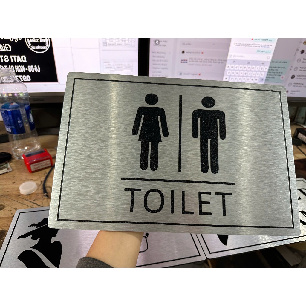 Bảng WC Nam, WC nữ, WC TOILET kích thước 15*30cm, 30x30cm | Shopee Việt Nam