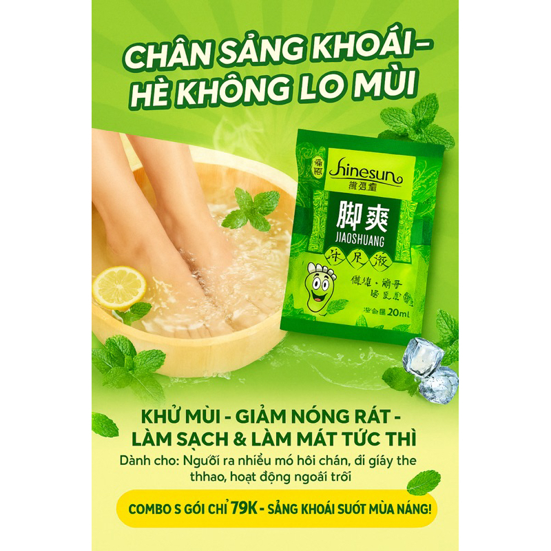 Dung dịch ngâm chân Shinesun JIAOSHUANG – Sảng khoái bàn chân 20ml ...