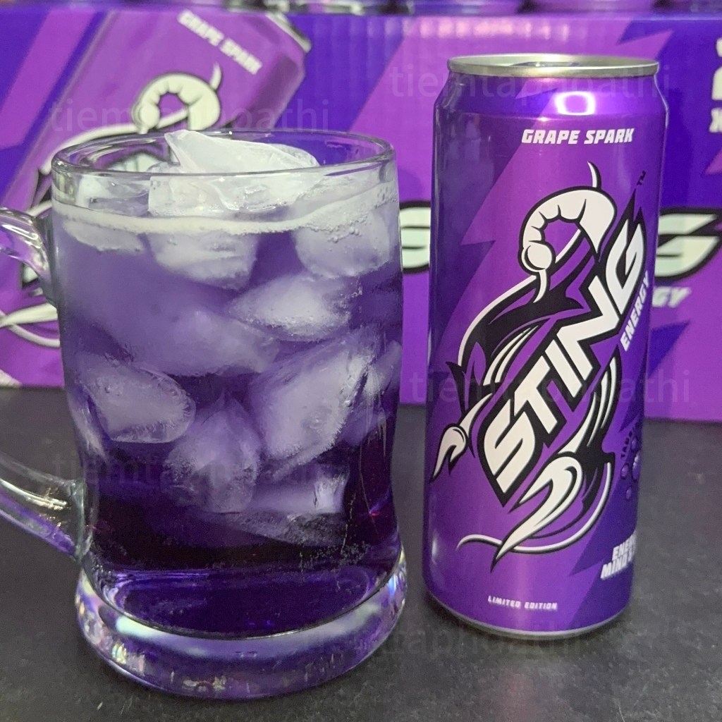 1 Lon Lẻ Nước Tăng Lực Sting Nho Grape Spark (330ml/lon) Sting Năng ...