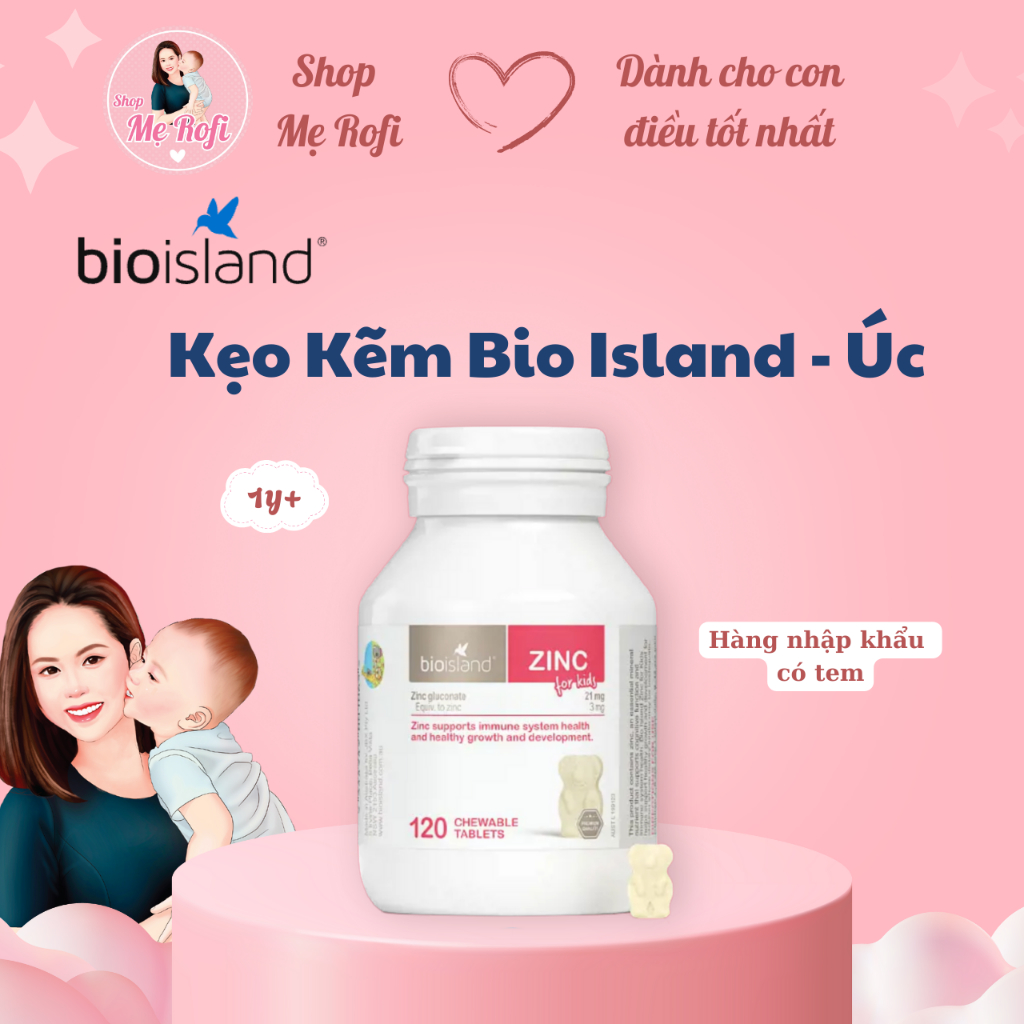 Viên nhai kẹo Kẽm Bio island Bio Island Zinc 120 Viên Cho Trẻ Từ 1 Tuổi ...