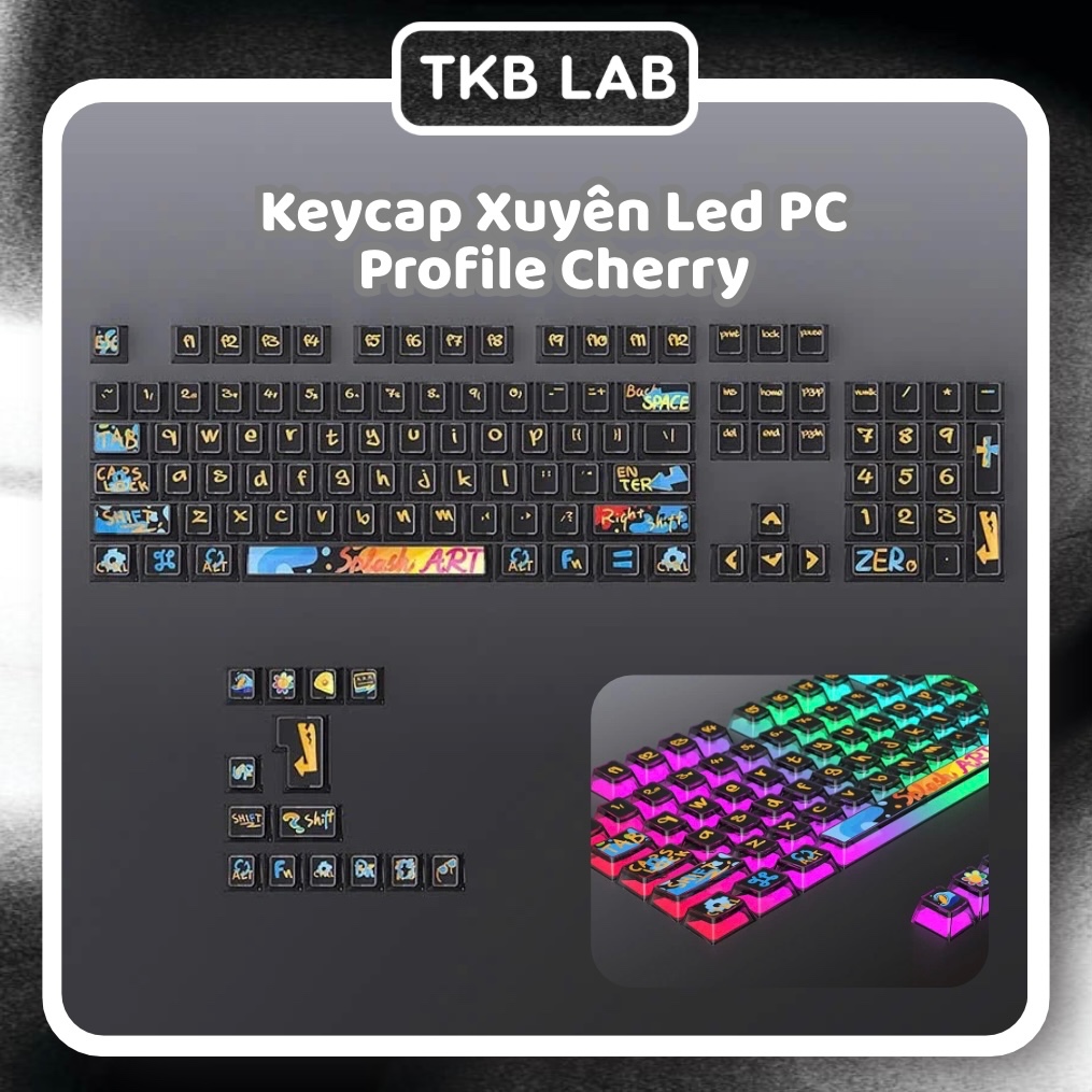 Keycap Xuyên Led PC Profile Cherry | PBT + PC | 121 Nút | Shopee Việt Nam