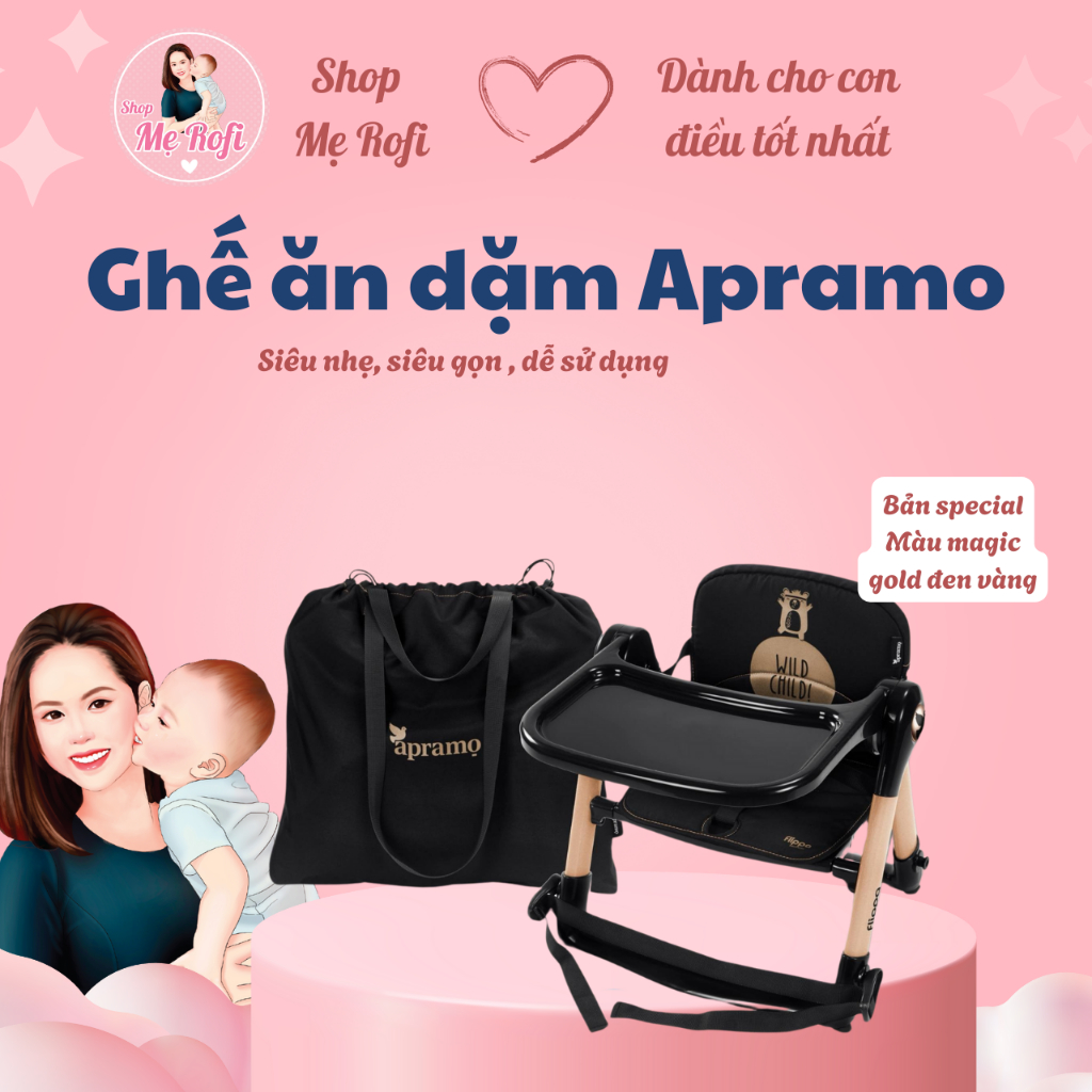 Apramo Ghế ăn dặm gấp gọn siêu nhẹ chính hãng Apramo Flippa Dinning Booster - Mẹ Rofi | Shopee ...