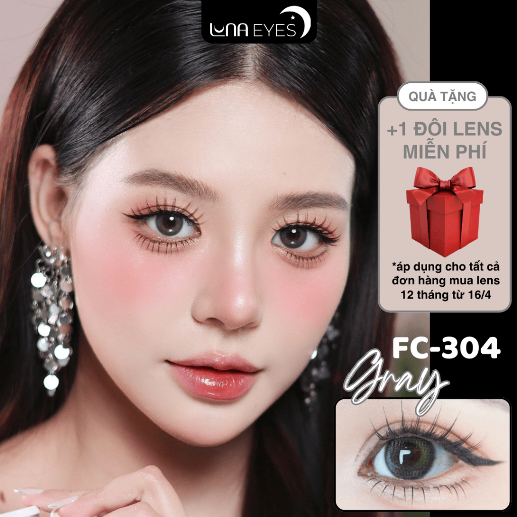 [SALE] Kính áp tròng LUNA EYES FC-304 GRAY - Lens size vừa | Shopee ...