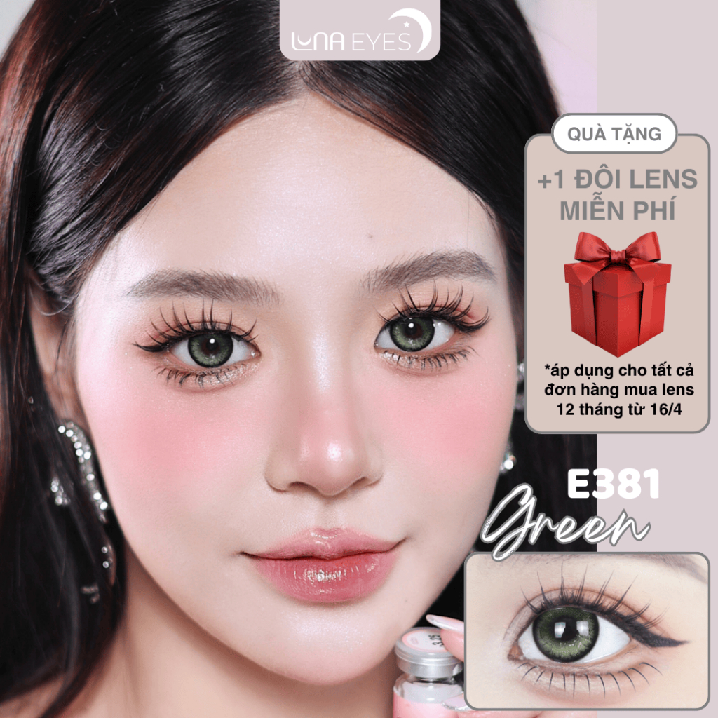 [1 year] Kính áp tròng LUNA EYES E381 GREEN - lens hot douyin size vừa | Shopee Việt Nam
