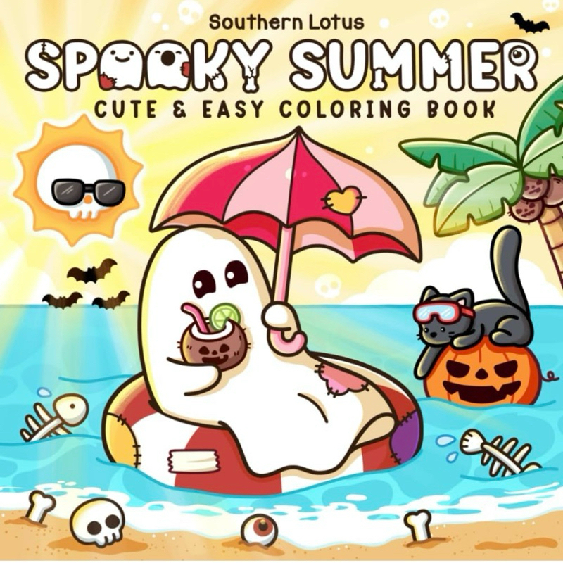 Spooky Summer (giấy 180gsm, tặng tranh mẫu) đóng quyển lò xo, dùng màu ...