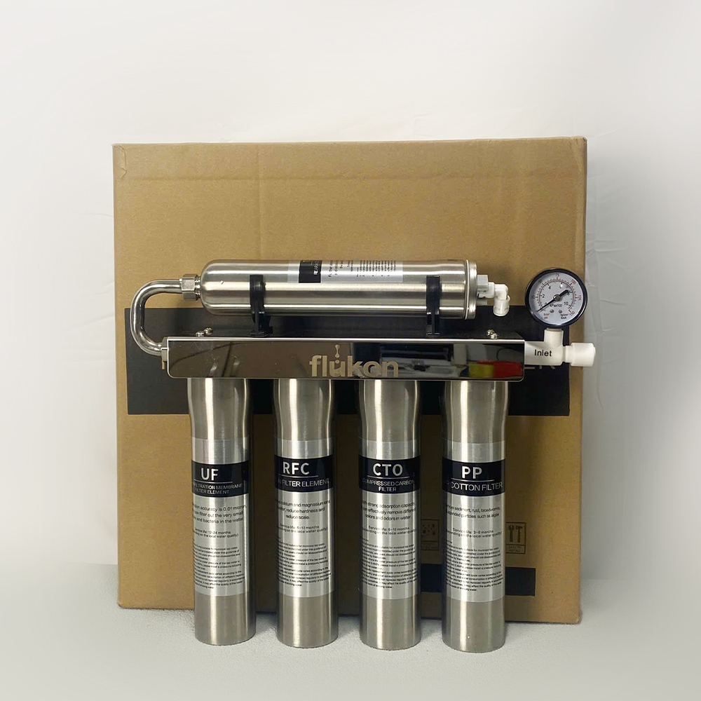 Máy lọc nước UF Flukon 5 lõi lắp âm nhỏ gọn không dùng điện, lắp đặt ...