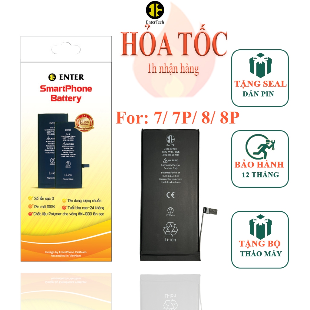 Pin dùng cho ĐT 7G/ 7 Plus EnterTech bảo hành 12 tháng | Shopee Việt Nam
