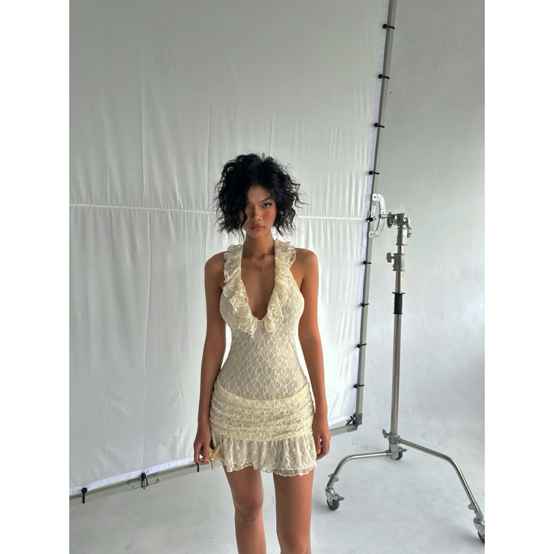 AESTHETE - ELYSI DRESS - Váy ren kem (không bao gồm hoa cài & nón) | Shopee Việt Nam