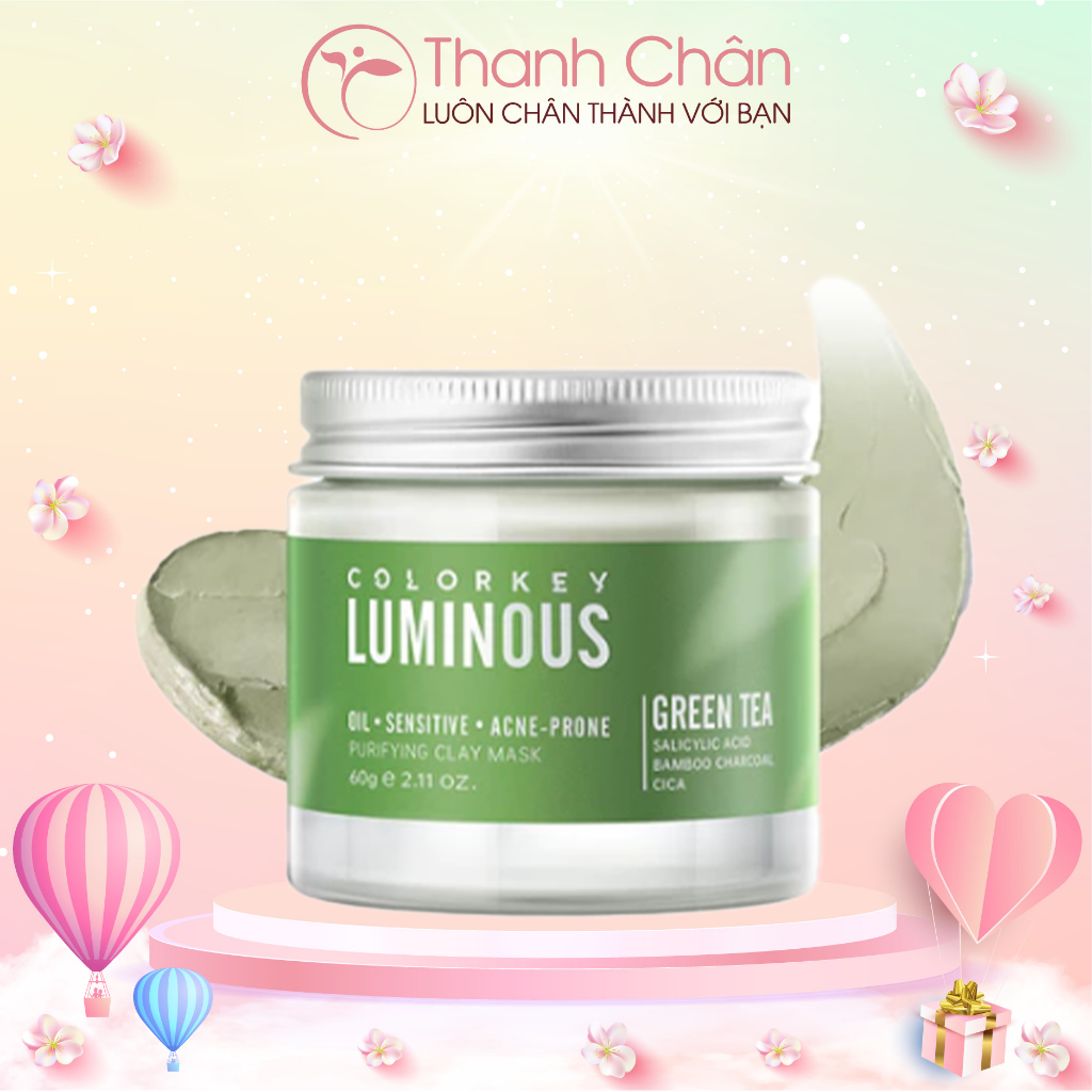 Mặt nạ đất sét Colorkey Luminous Purifying Clay Mask Green Tea 60g ...