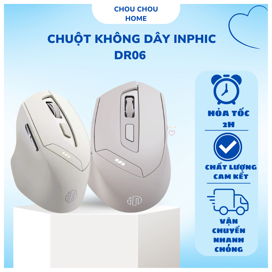Chuột không dây INPHIC DR06 kết nối bằng BLUETOOTH và USB 2.4G sử dụng pin sạc tiện lợi-YFS ...