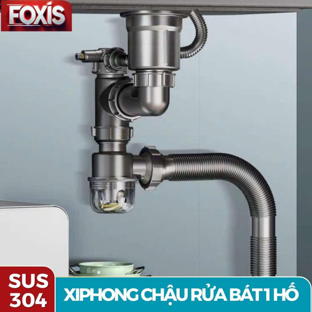 Bộ Xiphong Thoát Nước Chậu Rửa Chén Bát, Dùng Cho Chậu 1 Hố, Nhựa PP ...