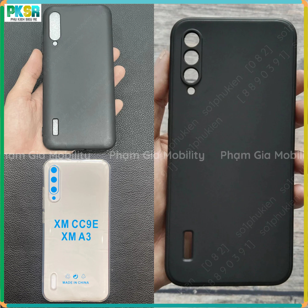 Ốp lưng Xiaomi Mi CC9E / Mi A3 loại dẻo trong, dẻo đen viền cam gồ bảo ...