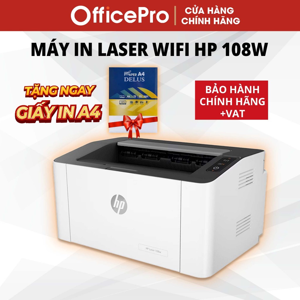 Máy in laser wifi HP 108A/HP 108W máy in trắng đen kết nối wifi bảo hành chính hãng | Shopee ...