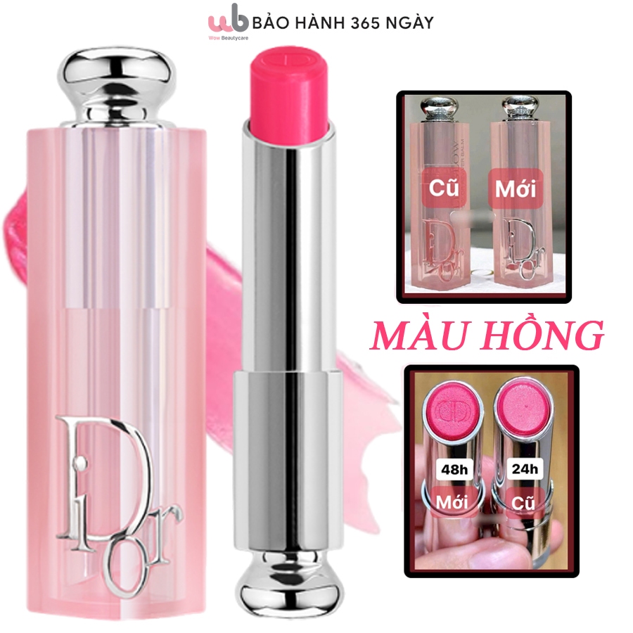 Son dưỡng dior 007 Raspberry logo màu bạc,màu hồng vỏ xanh bản mới,Có Túi + hộp. | Shopee Việt Nam