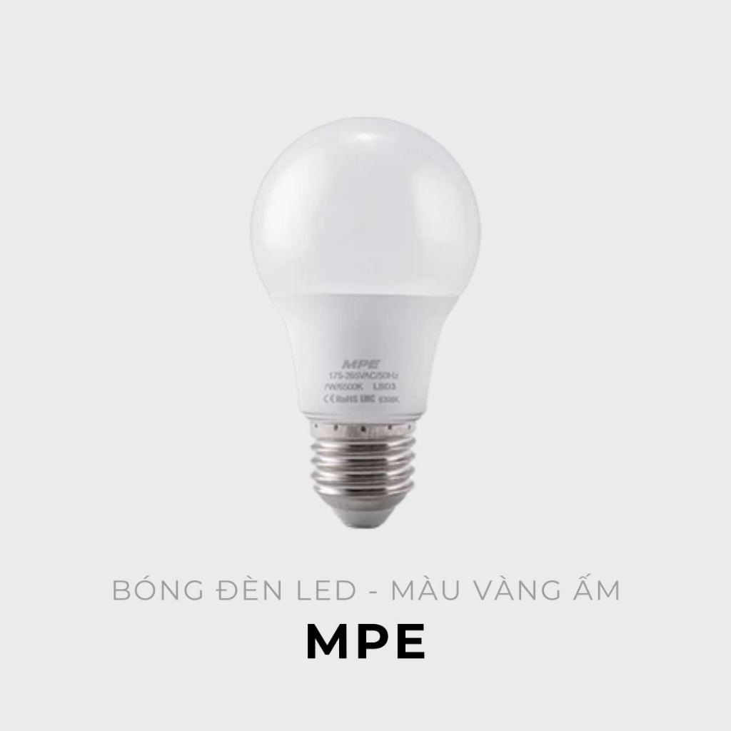 BÓNG ĐÈN LED CHÍNH HÃNG MPE - 7W - MÀU VÀNG ẤM - 2700 3200K | Shopee ...