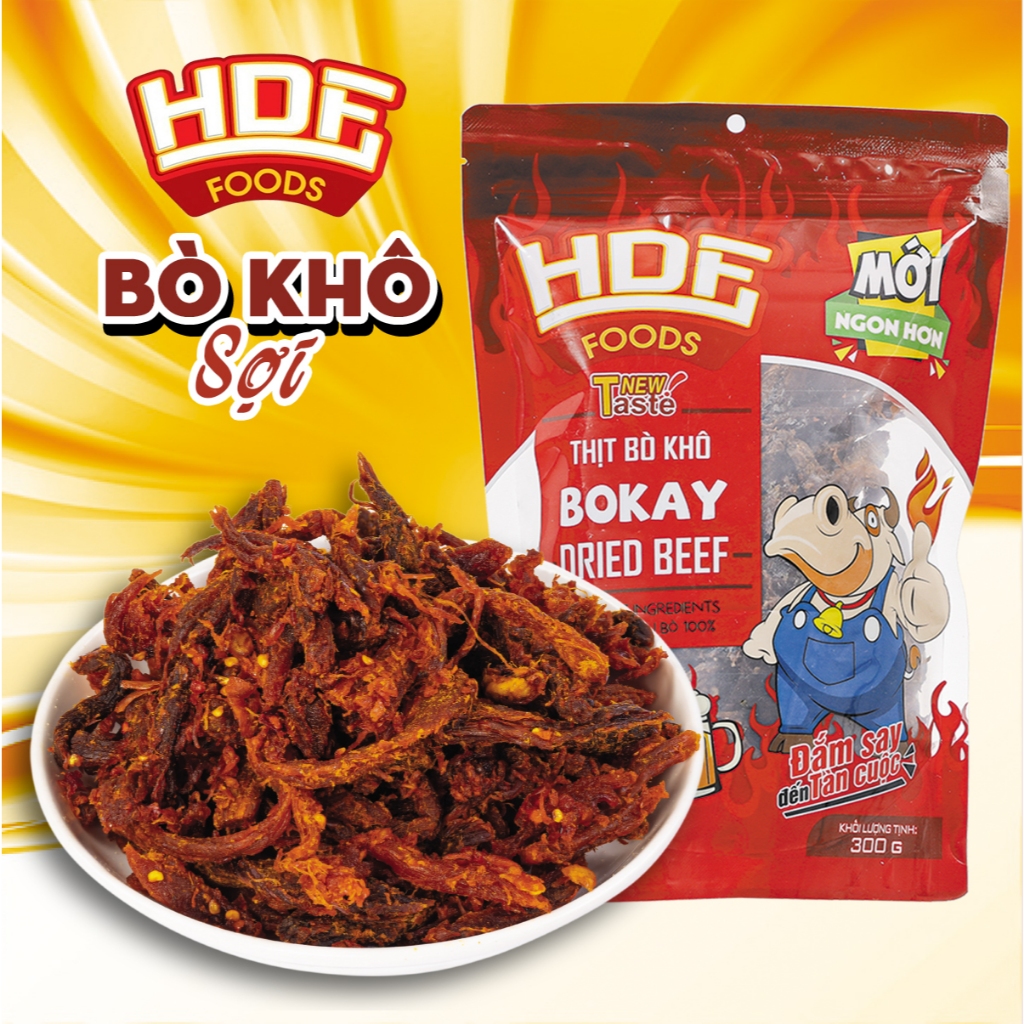 Thịt Bò Khô Sợi Bokay 300g, thơm sợi giòn dai, cay cay đậm vị [Đồ ĂN ...