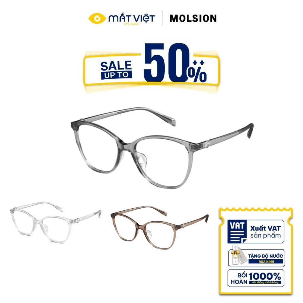 Gọng kính Nữ MOLSION Chính Hãng MJ3105 Dáng Mắt Mèo, Chất liệu Nhựa Acetate chịu nhiệt | Shopee ...