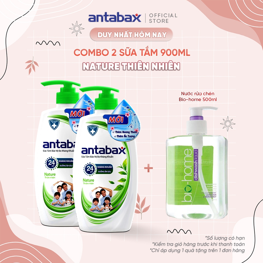 Combo 2 Sữa Tắm Bảo Vệ Da Kháng Khuẩn Antabax Nature Thiên Nhiên 900ml ...