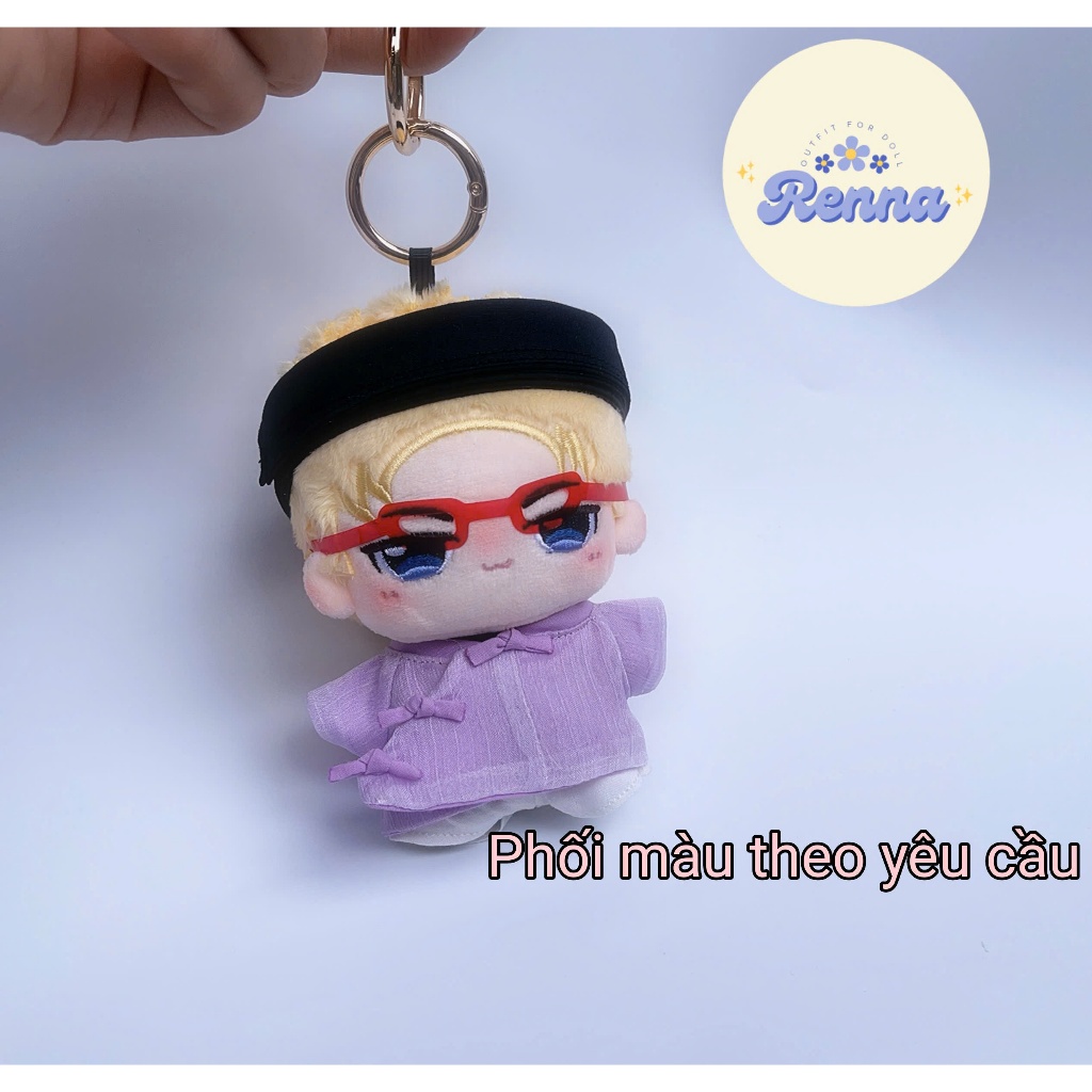 Áo dài tấc cho kaka doll, Outfit doll_Bộ quần áo Tết doll 10cm, 15cm ...