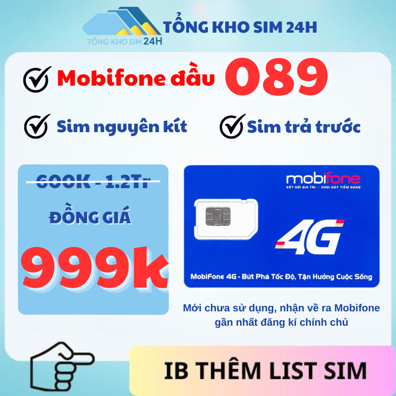 [Đồng giá 999k] Sim mobi số đẹp TRẢ TRƯỚC, Đầu 08 Tứ Quý 9, Sim Mobi Số Đẹp [ĐKCC + ESIM tại ...