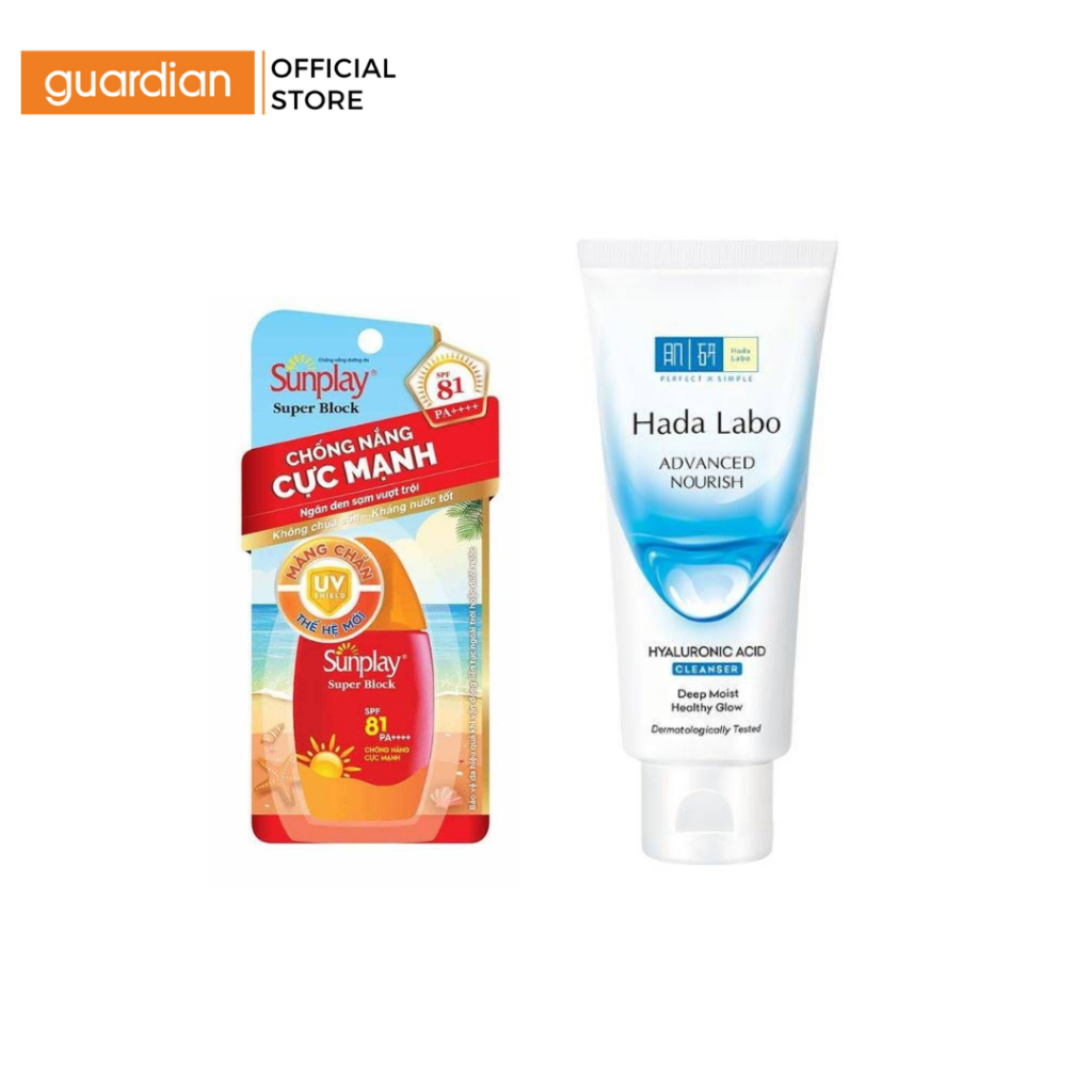 Combo Sữa Chống Nắng Sunplay Super Block SPF81 PA++++ 30gr & Kem Rửa Mặt Dưỡng Ẩm Hada Labo 80gr ...