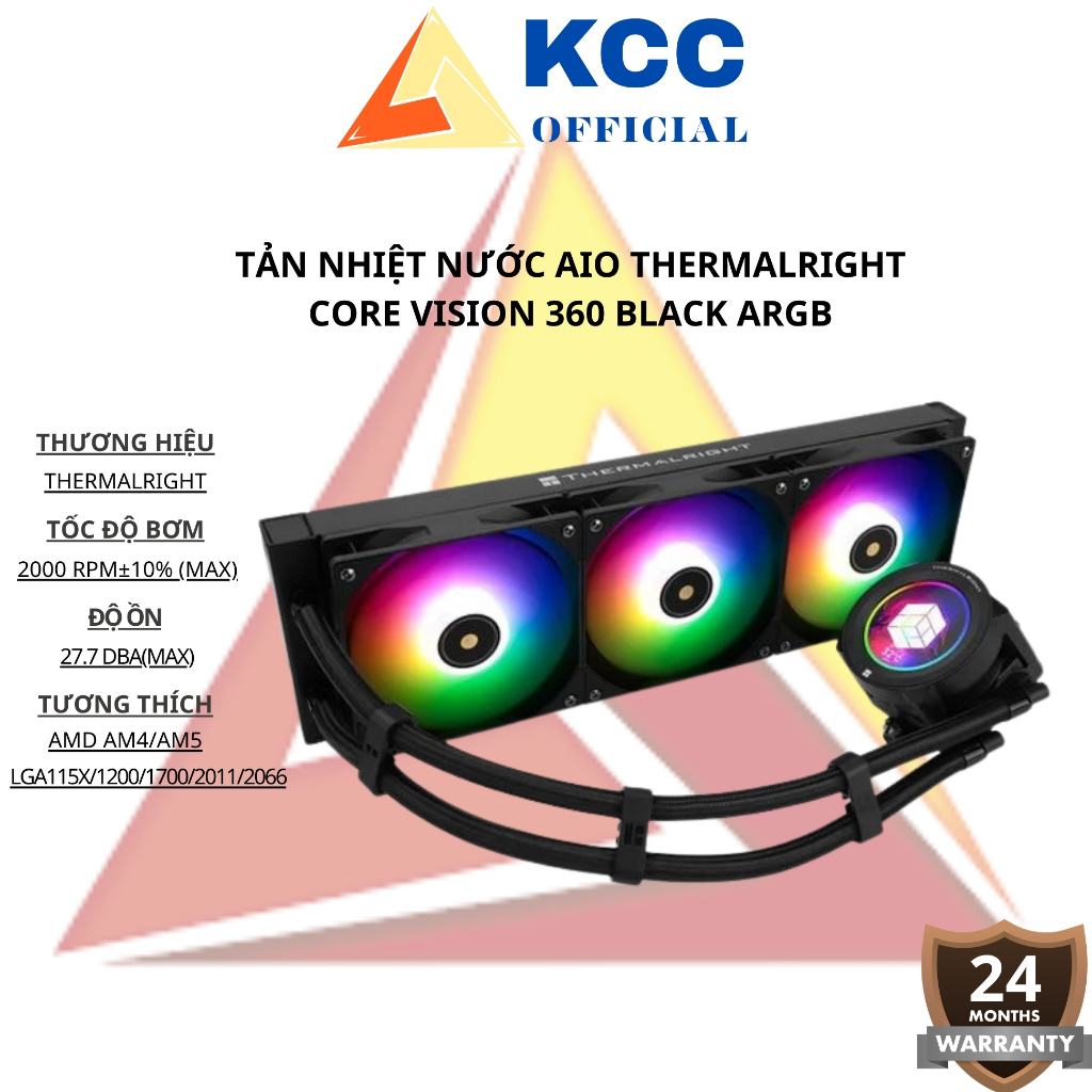 TẢN NHIỆT NƯỚC AIO THERMALRIGHT Core Vision 360 BLACK ARGB | Shopee ...
