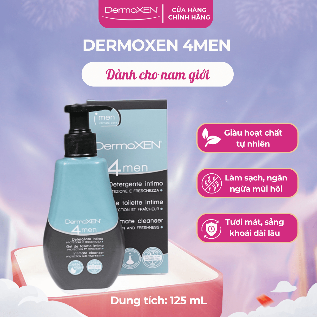 [Cho nam giới] Dermoxen 4men Italy dung dịch vệ sinh cho nam chai 125ml | Shopee Việt Nam