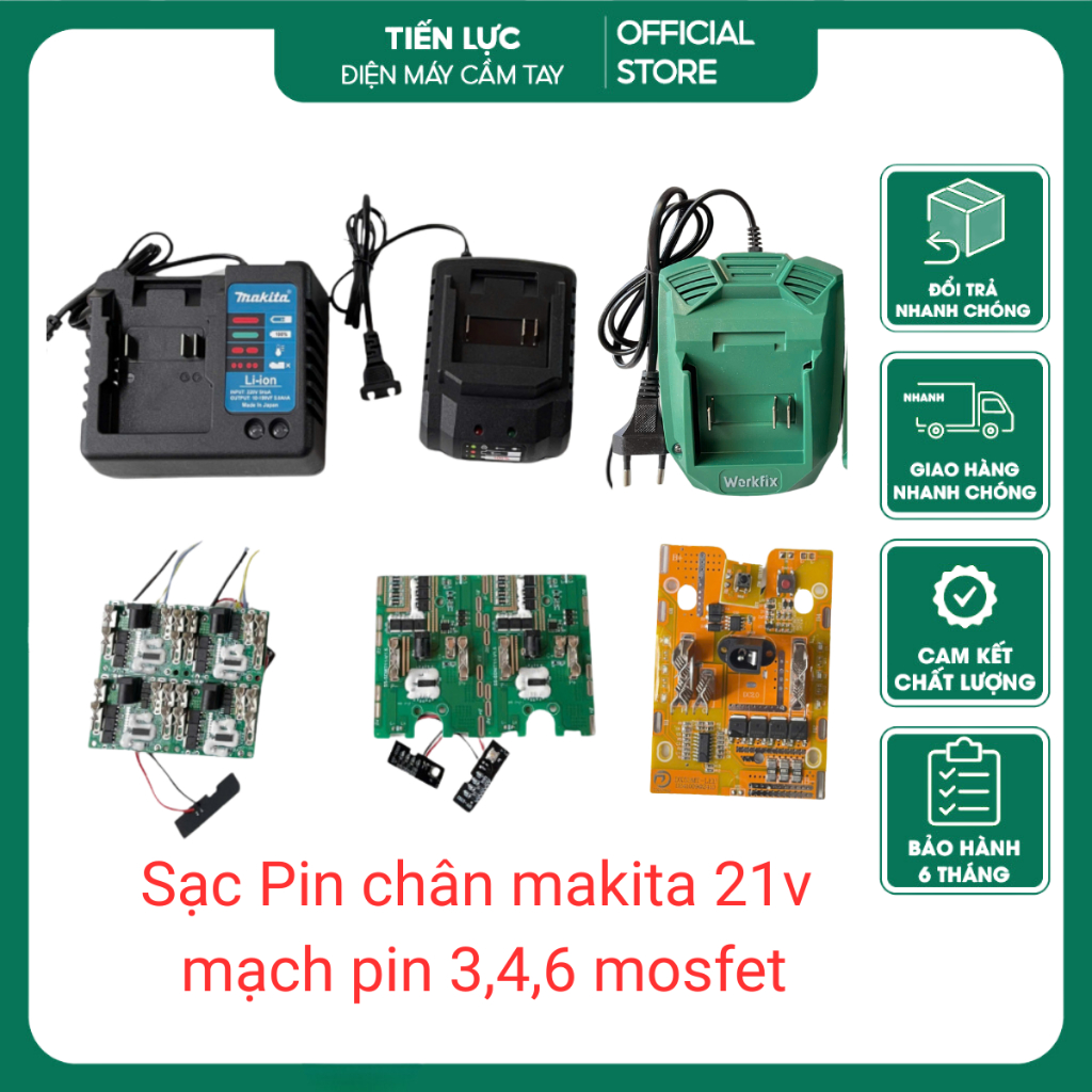 Sạc Cốc bulong,mạch Pin 21V Sử Dụng Chân MAKITA chân pin phổ thông tiện dụng cho máy khoan pin ...