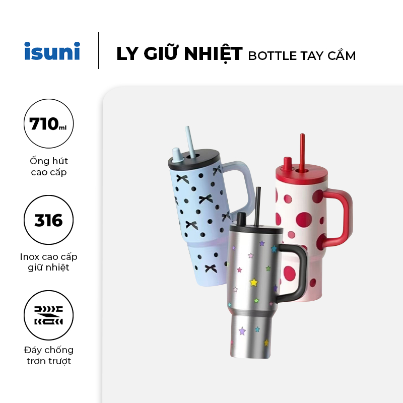 Bình Giữ Nhiệt Bottle Isuni Có Tay Cầm | Dung Tích 710Ml | Chất Liệu Inox 316 An Toàn Giữ Nhiệt ...