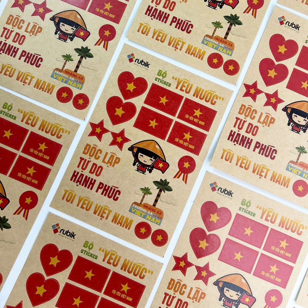 BỘ HÌNH DÁN STICKER “YÊU NƯỚC” - STICKER CỜ VIỆT NAM - STICKER GIẤY ...