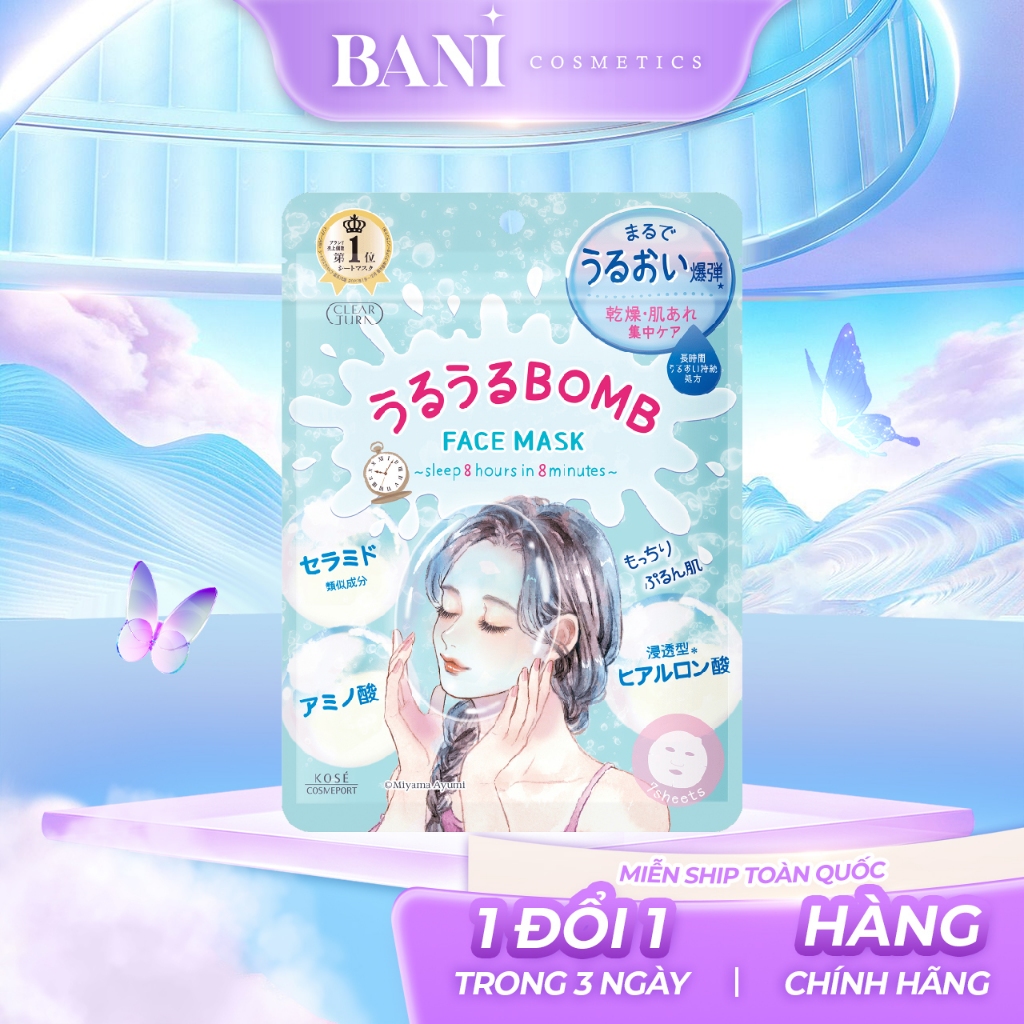 Mặt Nạ Giấy Kose Clear Turn Uruuru Bomb Face Mask Cấp Ẩm Chuyên Sâu Và ...