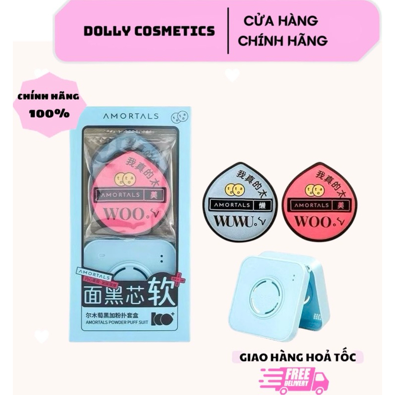 Mút Tán Kem Nền AMORTALS Big Size Bộ Mút Trang Điểm XL Kèm Hộp Đựng Mút ...