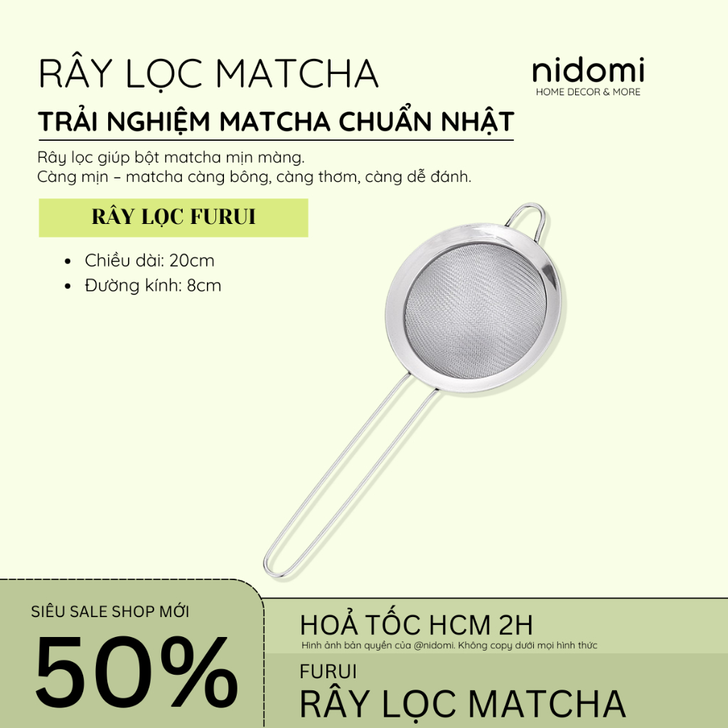 |nidomi| Furui - Rây lọc matcha, bột dùng lọc bột matcha mịn màng hơn ...