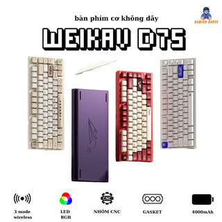 Bàn phím cơ không dây Nhôm CNC WEIKAV D75 - 3 mode - Led RGB - Mạch ...