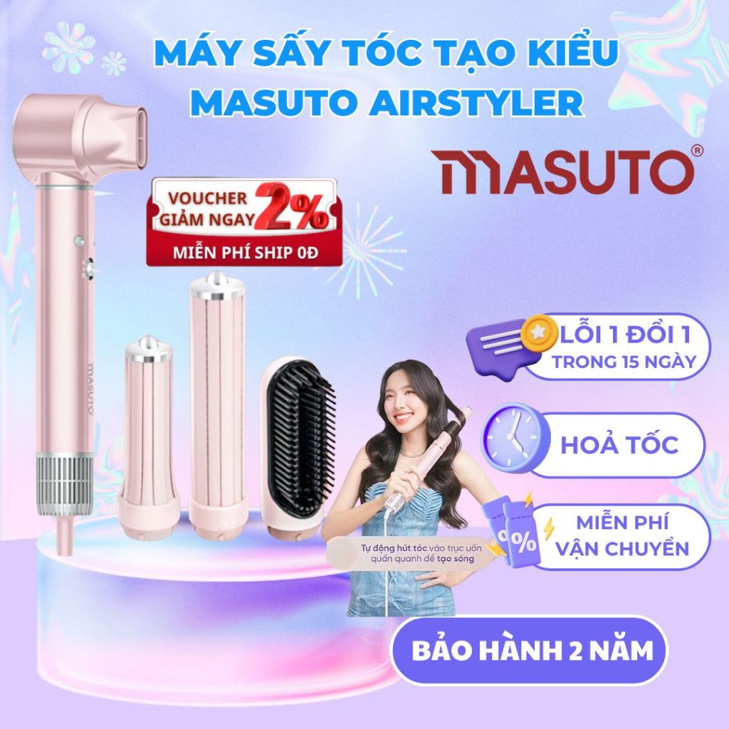 Máy Sấy Tóc Tạo Kiểu 5in1 Masuto AirStyler, Đa Chức Năng Công Nghệ Ion ...