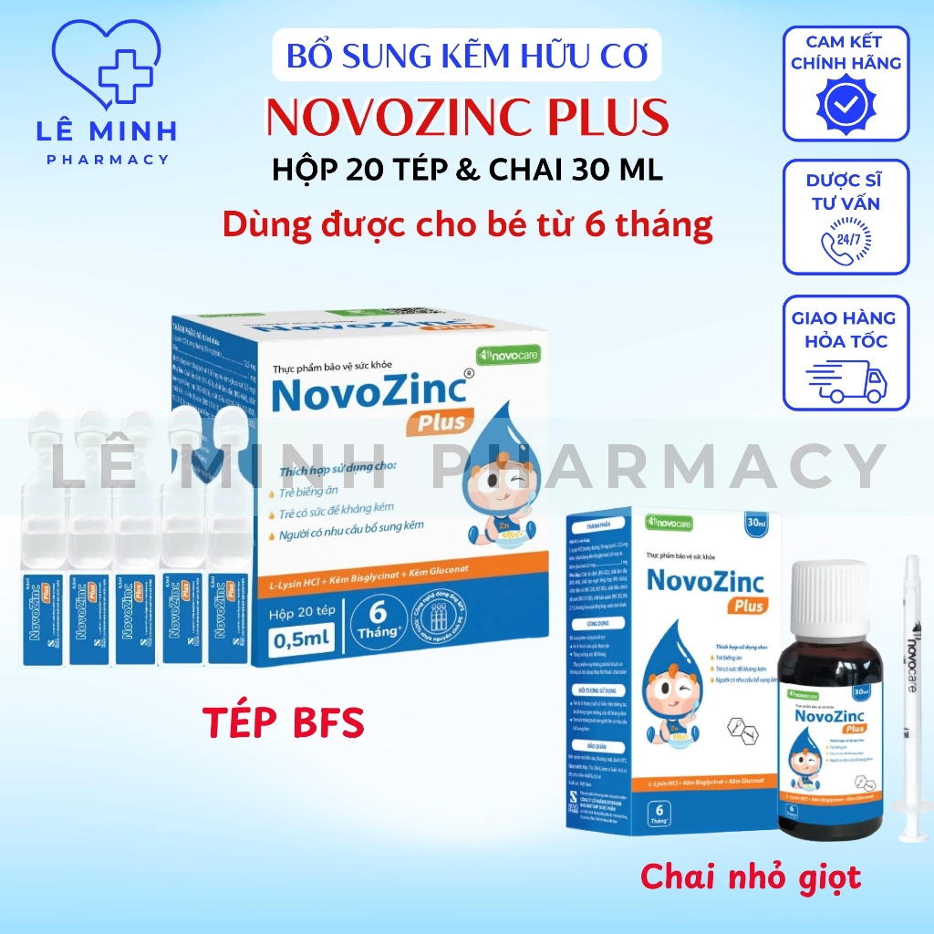 [Chính hãng] Kẽm HỮU CƠ Novozinc Plus dạng tép và chai nhỏ giọt - Giúp ...