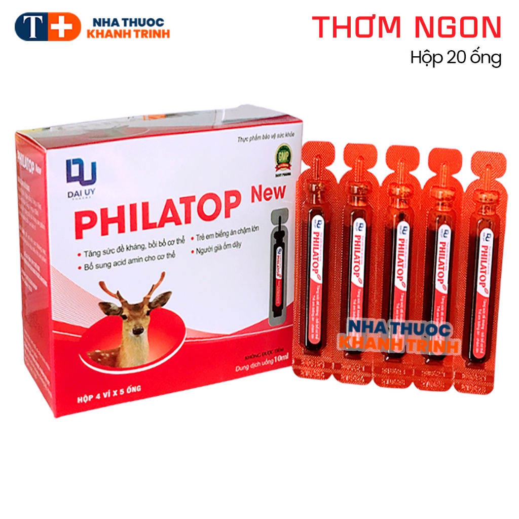 Philatop New thơm ngon bổ dưỡng, hộp 20 ống nhựa tiện lợi, dùng cho trẻ ...