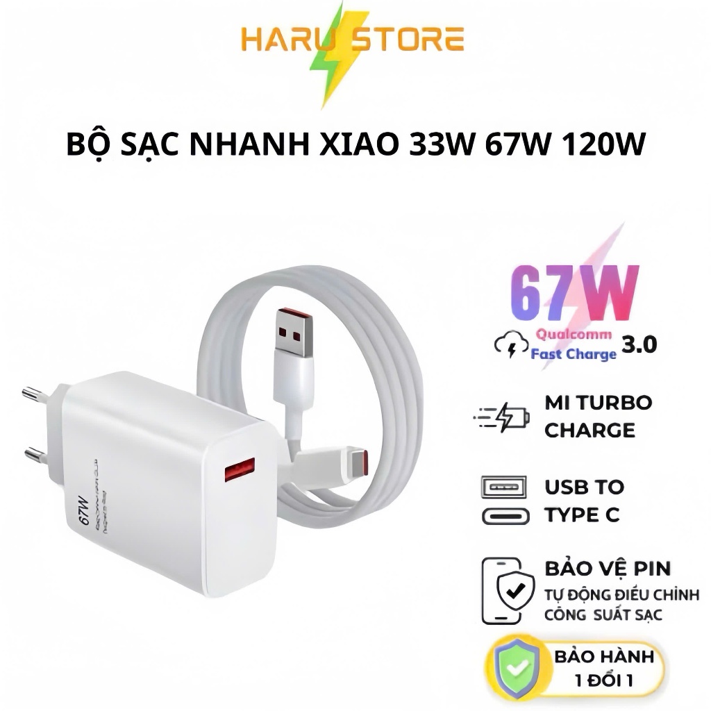 Bộ Sạc Nhanh Xiaomi,Redmi,Realmi 33W 67W 120W Chính Hãng - Mi Charge ...