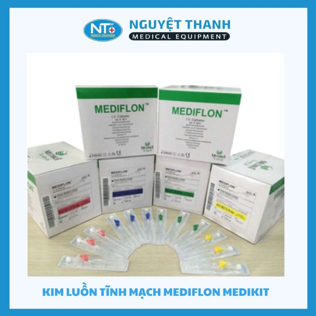 Kim luồn tĩnh mạch Mediflon, kích thước 18G, 20G, 22G, 24G, hộp 100 cái ...