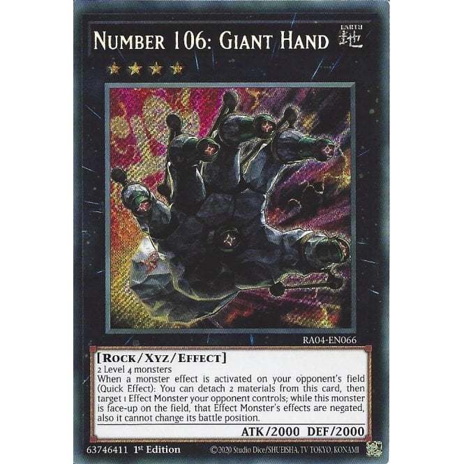 [KW2 Yugioh] [EN-UK] [Nice Art] Thẻ bài RA04-EN066 Number 106 Giant Hand | Shopee Việt Nam