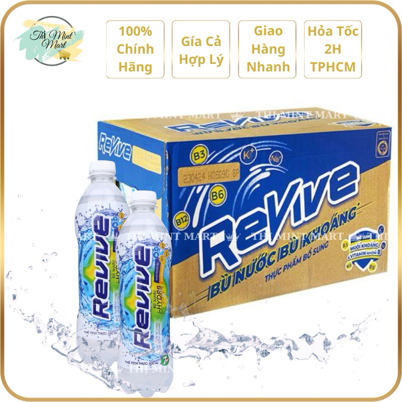 [Thùng 24 chai x 500ml] Nước Bù Khoáng REVIVE Trắng_THỊ MINT MART ...