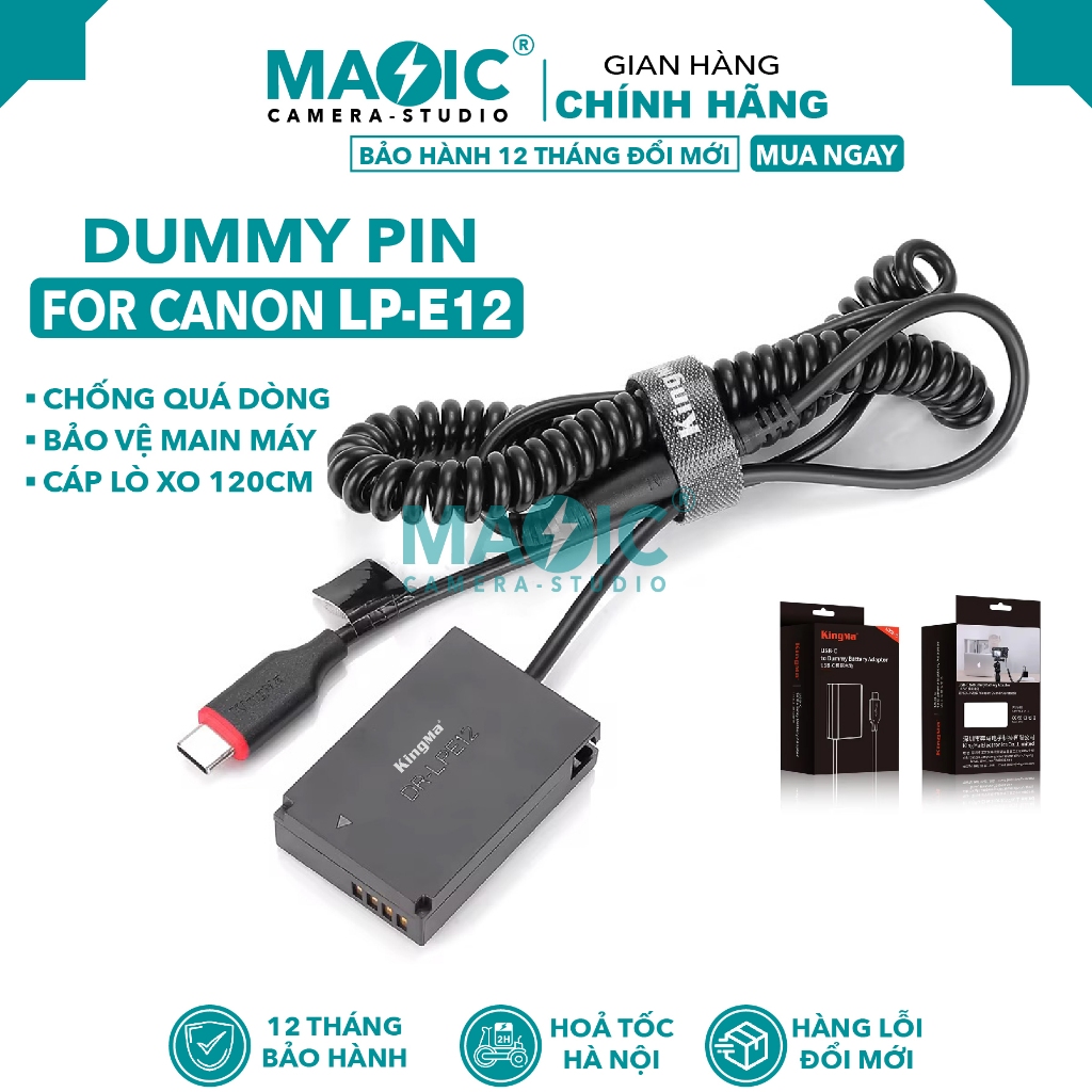 Dummy Pin LP-E12 KingMa – Giả Pin Canon M50 M100 M10 EOS M | Cấp Nguồn Liên Tục | MAGIC CAMERA ...