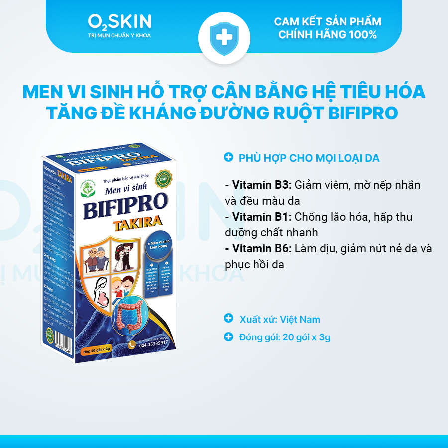 Men vi sinh Bifipro Tadavina 20gói x3g - Hỗ trợ cân bằng vi lợi khuẩn ...