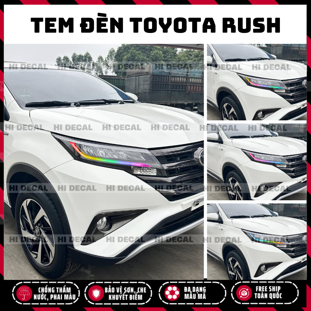 Tem dán đèn Rush 2019 - 2025, decal đèn Toyota Rush trang trí, tạo điểm ...