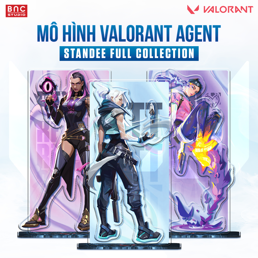 Mô Hình Standee Valorant Full Nhân vật Acrylic (Đế gỗ) Trang Trí Bàn ...