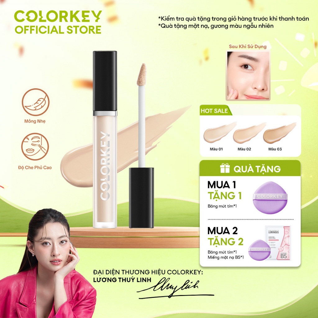 Kem Che Khuyết Điểm COLORKEY Dạng Lỏng, Mỏng Nhẹ, Che Phủ Cao 6ml ...