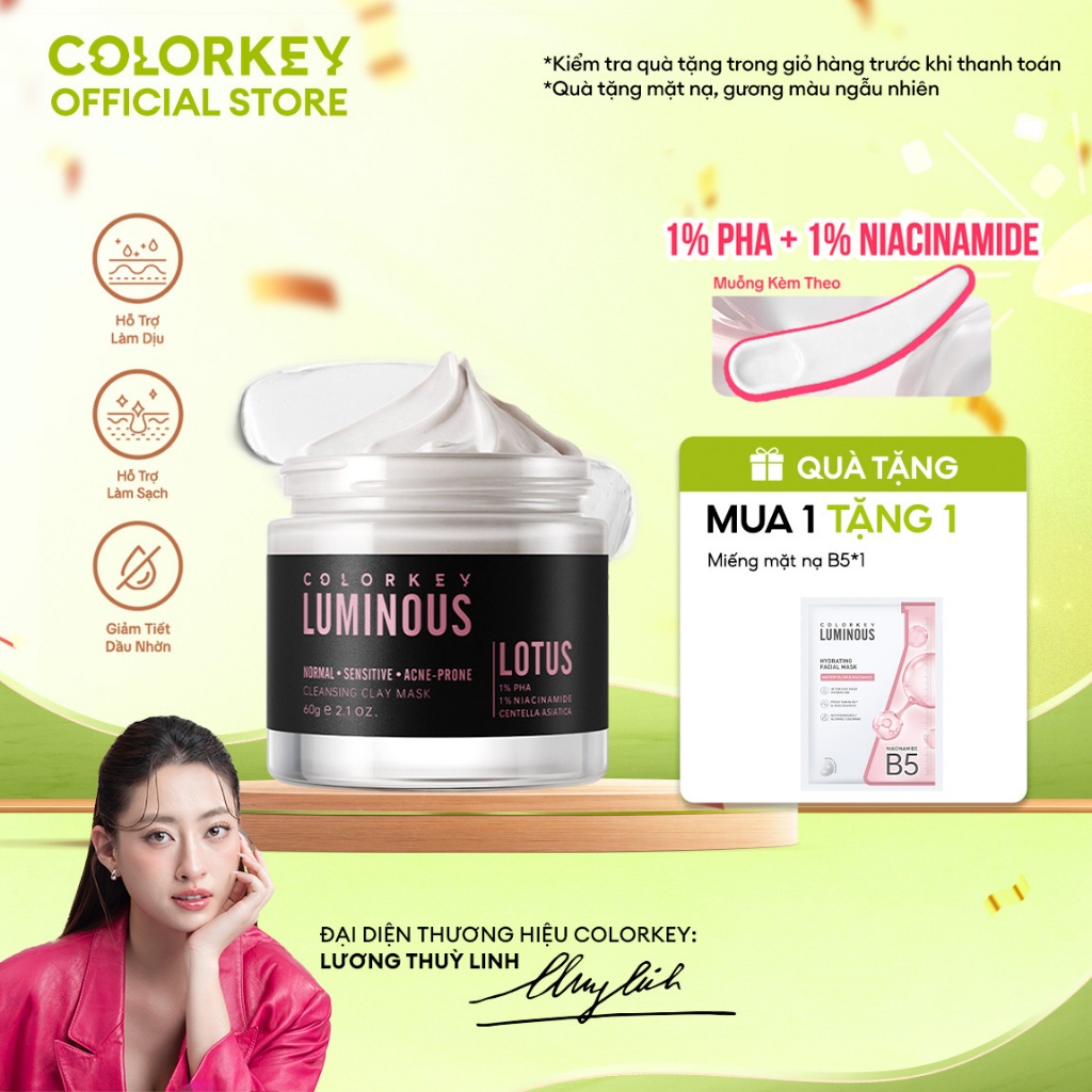 Mặt Nạ Bùn COLORKEY LUMINOUS Làm Sạch Da Không Gây Khô Da Khi Dùng 60g ...