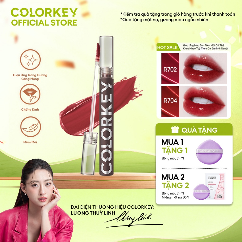 [LIVE DAILY] Son Môi Gương Bóng COLORKEY Màu Son Bám Lâu 1.7g | Shopee Việt Nam