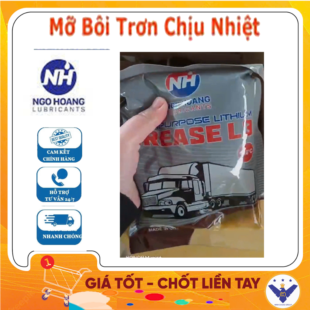 Mỡ bôi trơn chịu nhiệt NGO HOANG Lithium Greases NLGI 3 túi 1kg ...